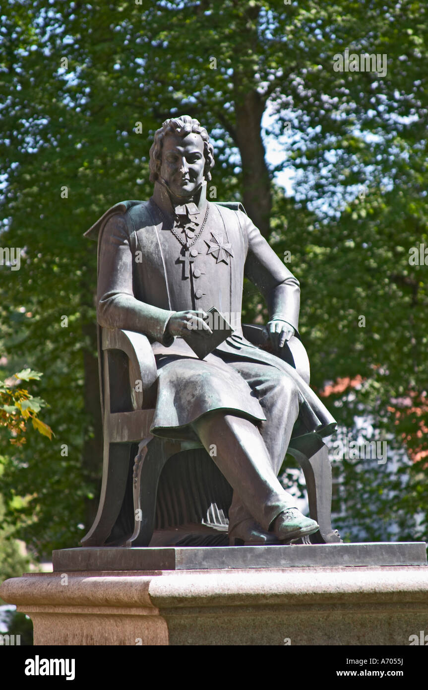 A statue of Esaias Tegnér Tegner in the cathedral park. In the Linné ...