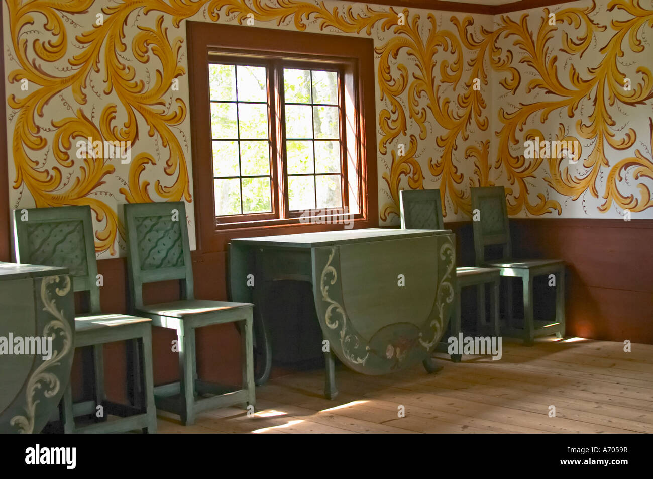 Where Linnaeus was born. Interior with furniture and decoration from ...