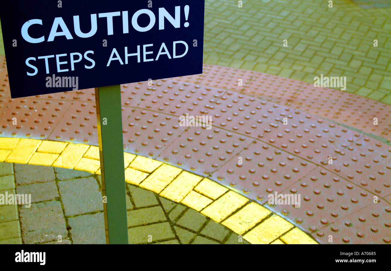 caution step ahead Stock Photo - Alamy