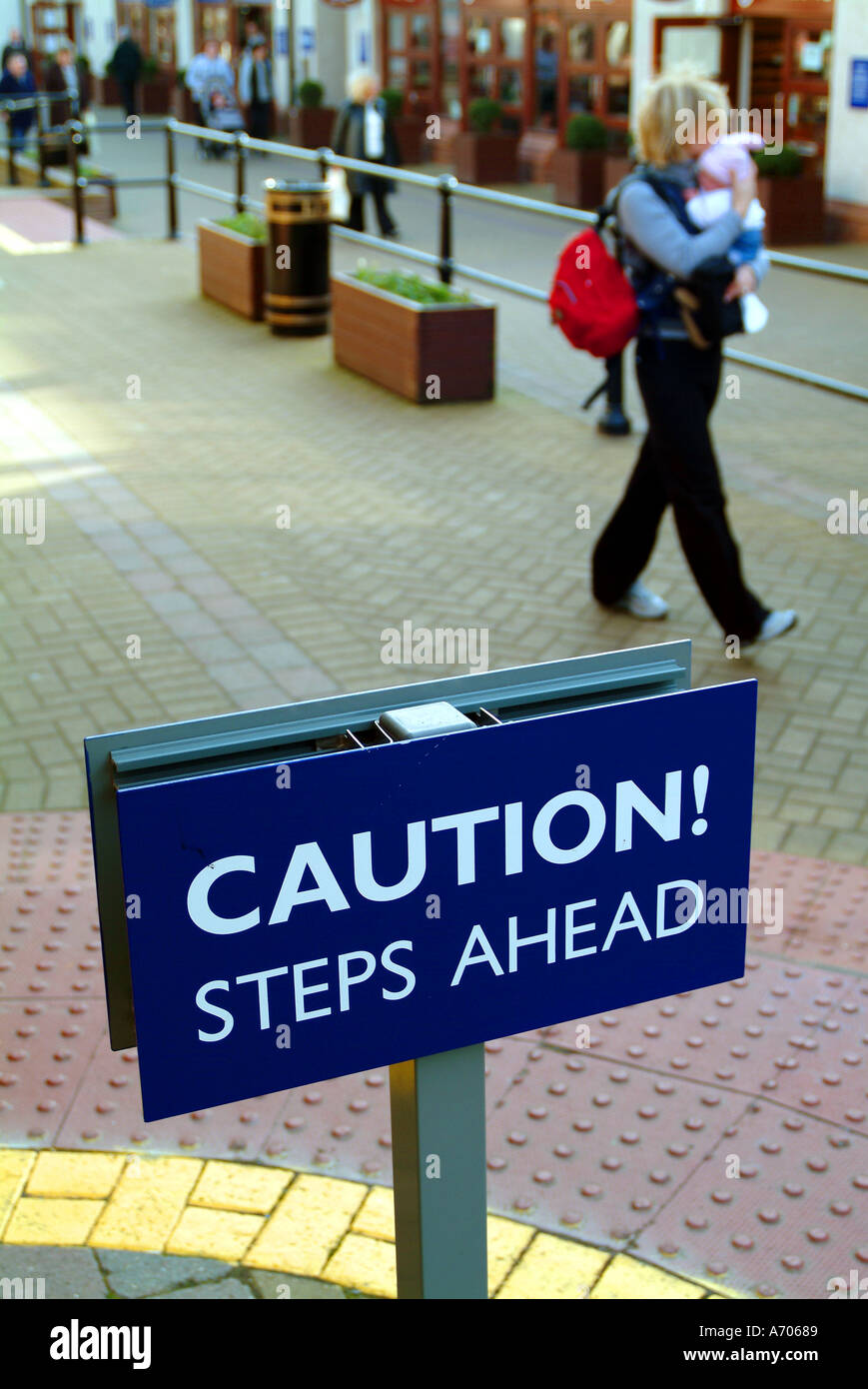 caution steps ahead Stock Photo - Alamy