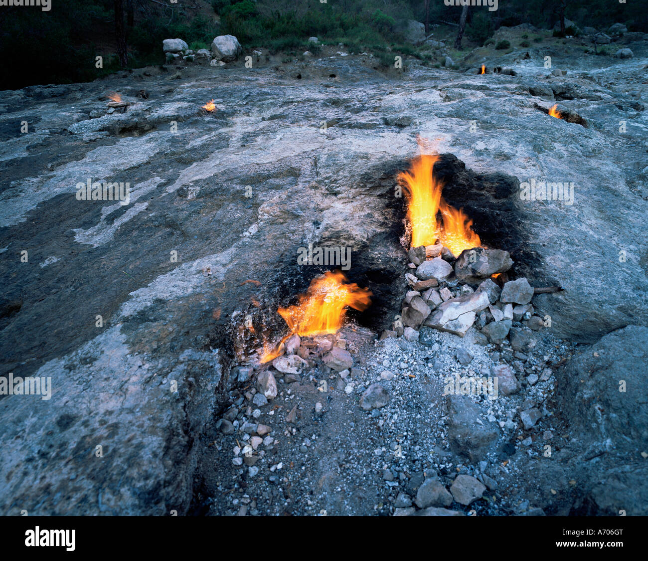 Eternal fire of the Chimera Olympus Turkey Eurasia Stock Photo - Alamy