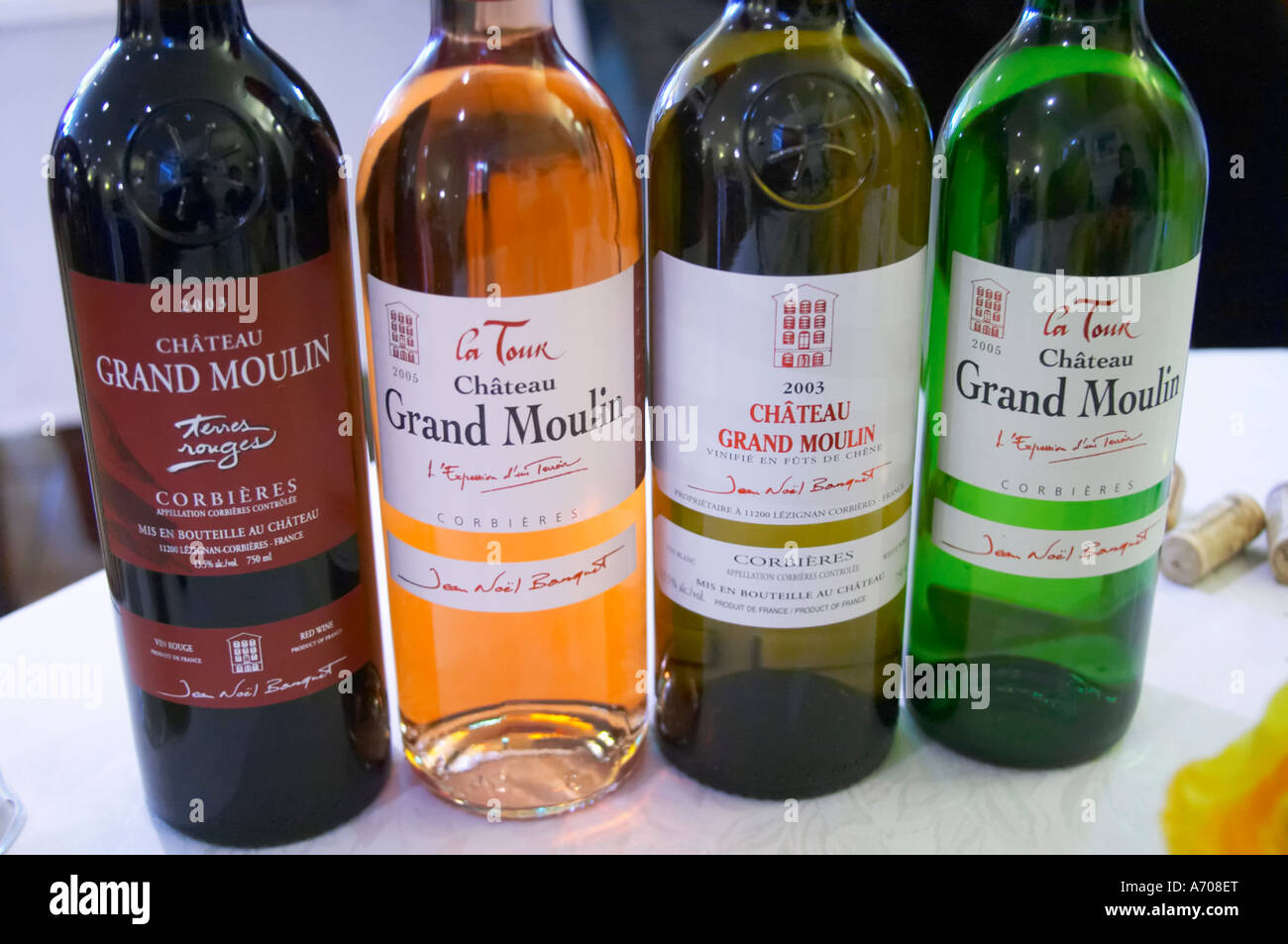 The range of wines Chateau Grand Moulin Terres Rouges red, La Tour rose ...