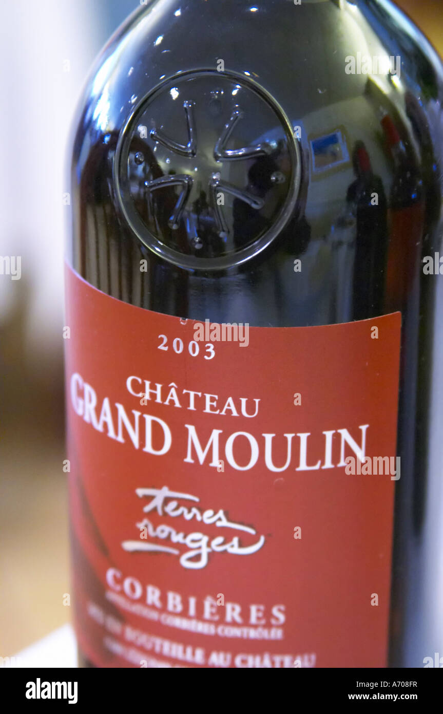 Cuvee Terres Rouges 2003 red. With the Languedoc Cathar cross embossed ...