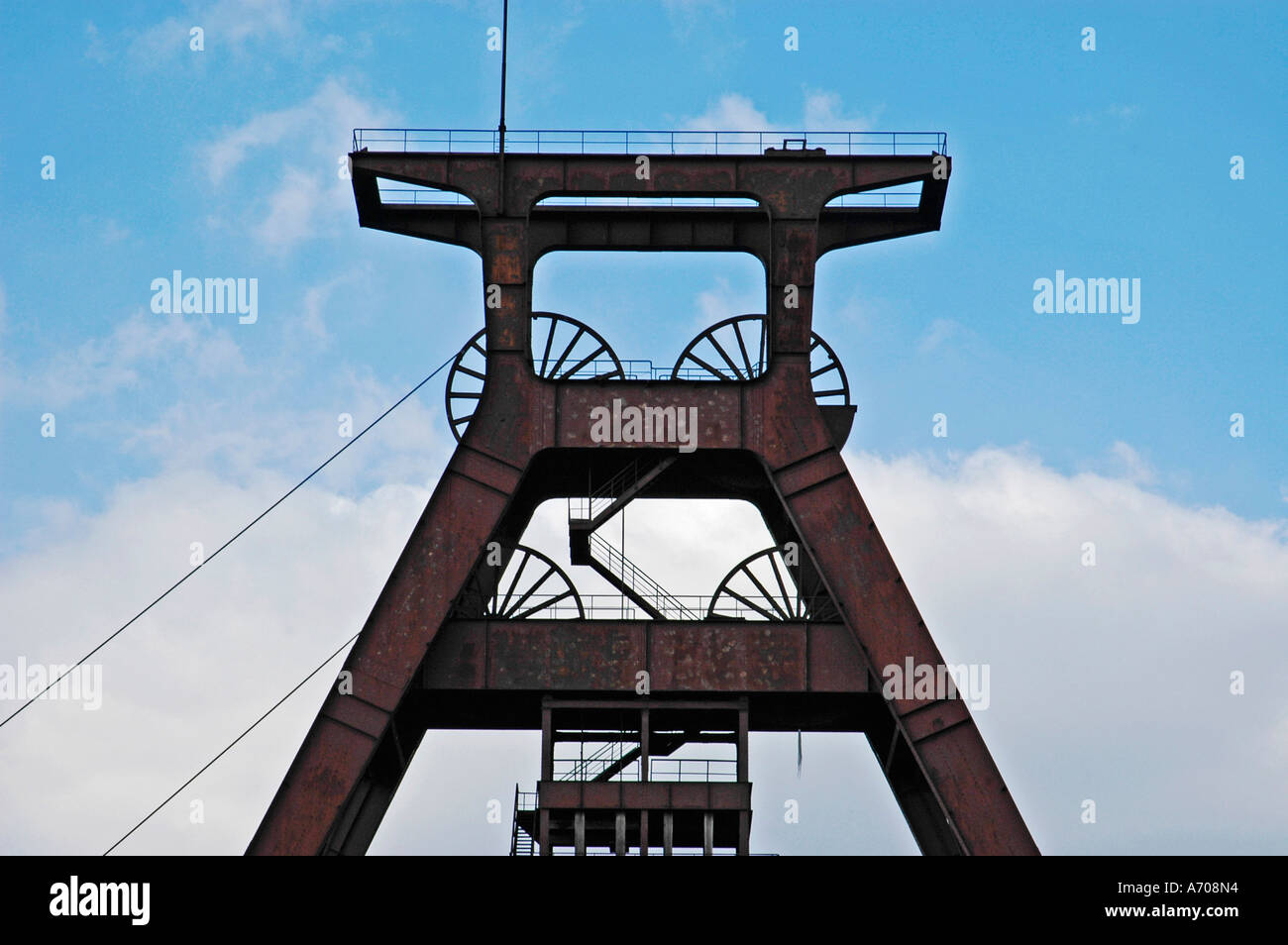 Shaft tower of a coal mine, mining, Ruhr area, Ruhr Basin ...