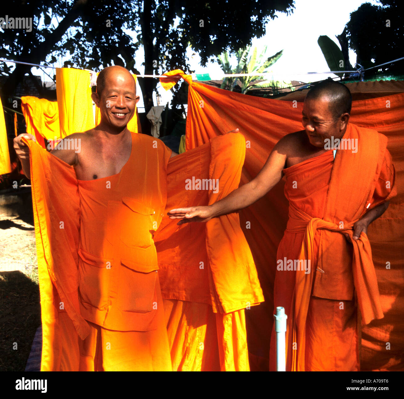 Thailand Thai Buddhist monk religion temple Stock Photo - Alamy