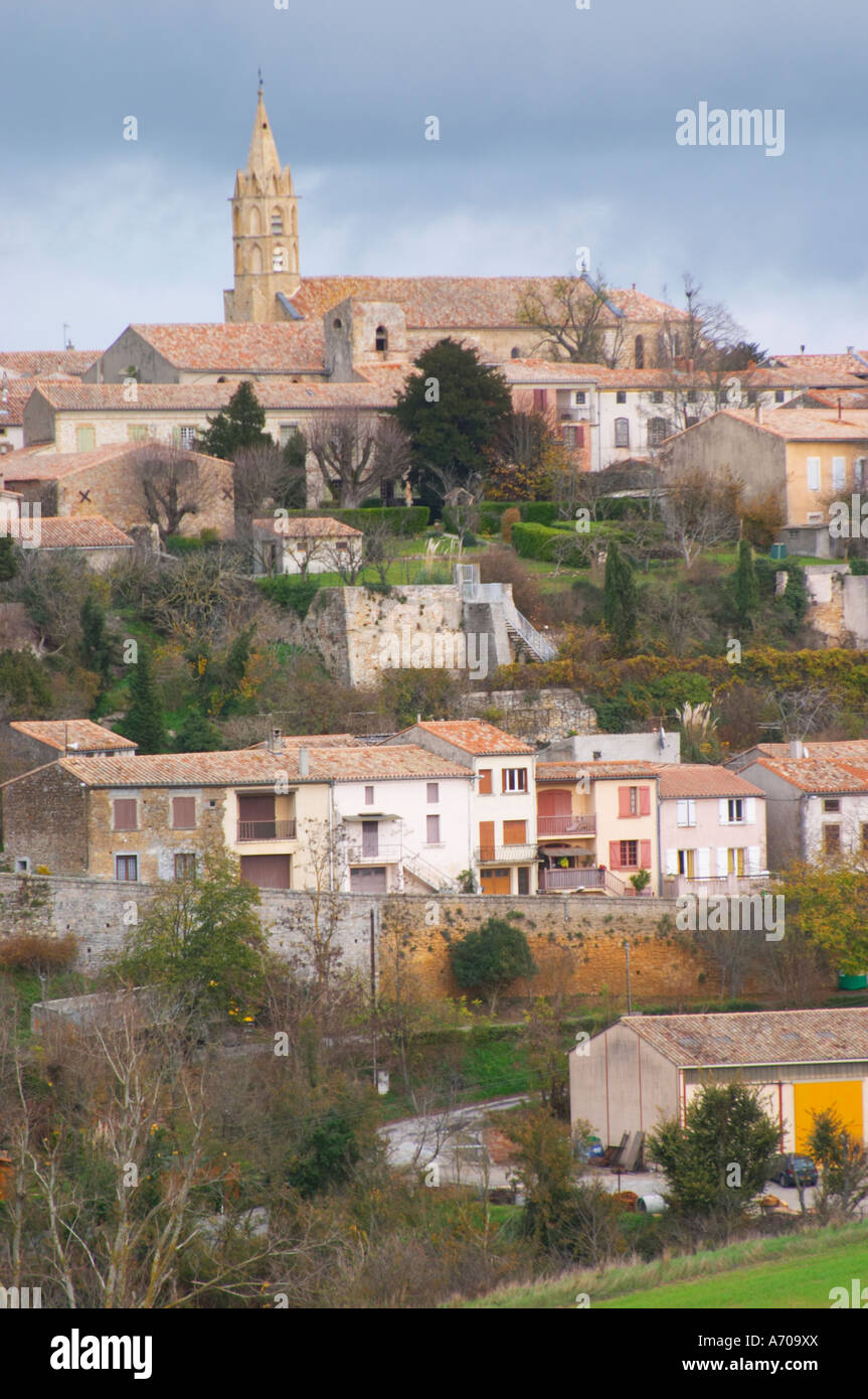 Fanjeaux hilltop village with church. Languedoc France Europe Stock ...