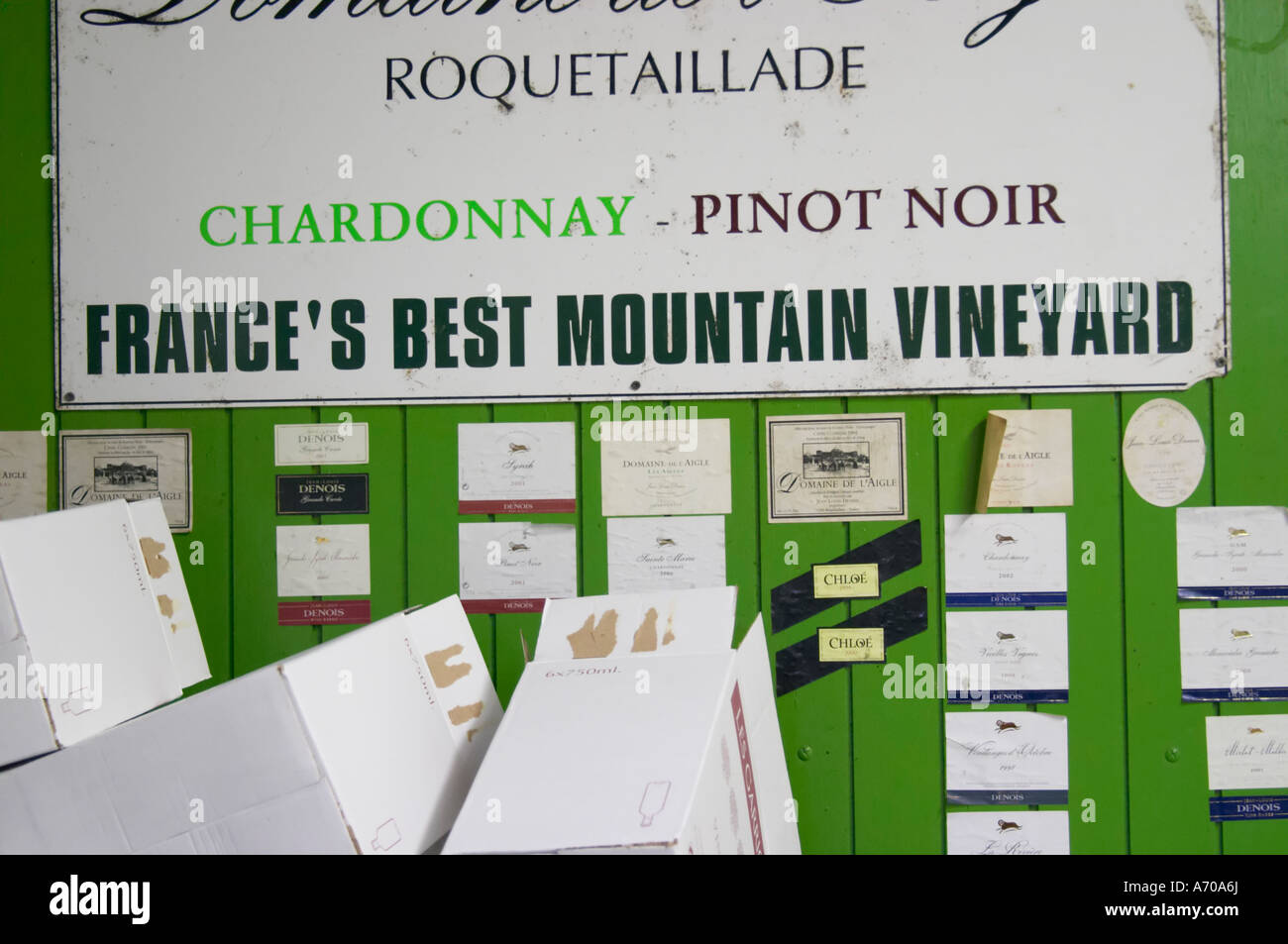 Chardonnay, Pinot Noir, France's best mountain vineyard sign and label ...