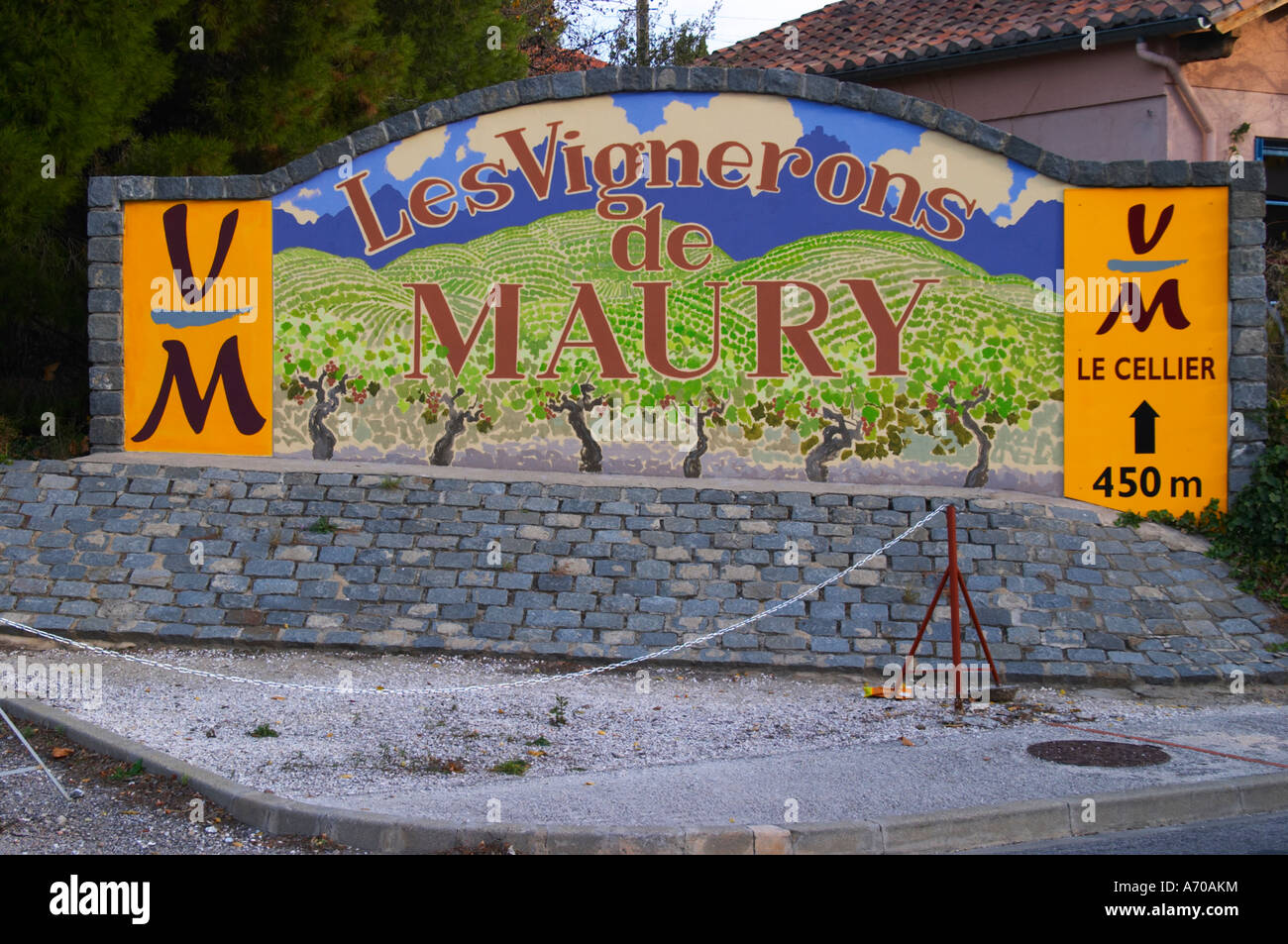 Les Vignerons de Maury cooperative. Maury. Roussillon. The wine shop ...