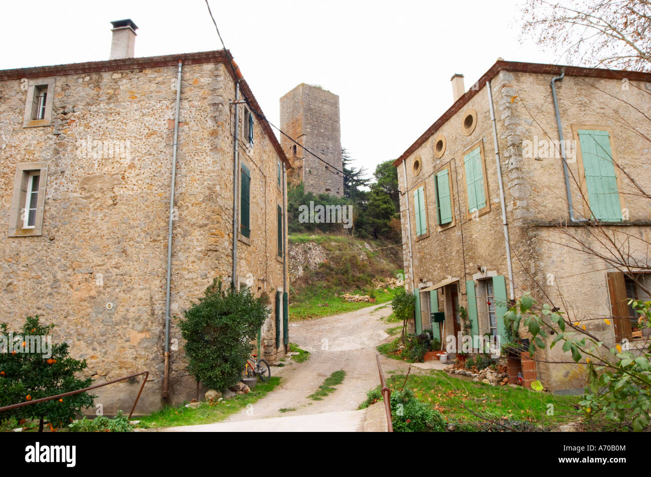 Chateau de Nouvelles. Fitou. Languedoc. The old tower. France. Europe ...