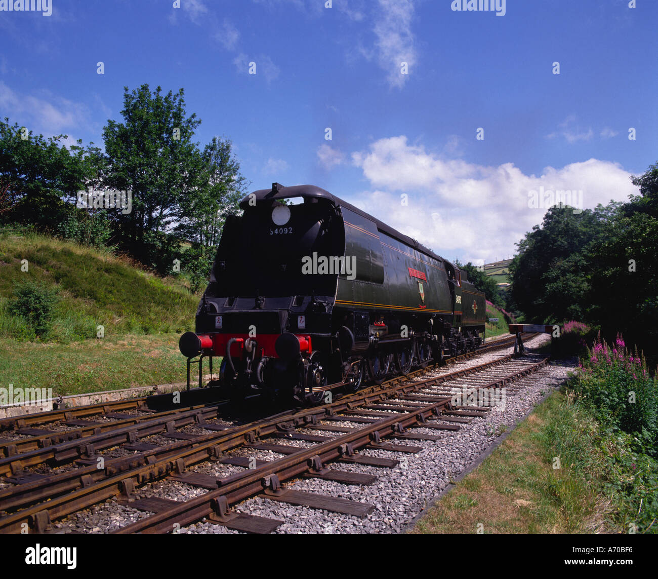 City of Wells Steam Train West Yorkshire England UK Stock Photo - Alamy