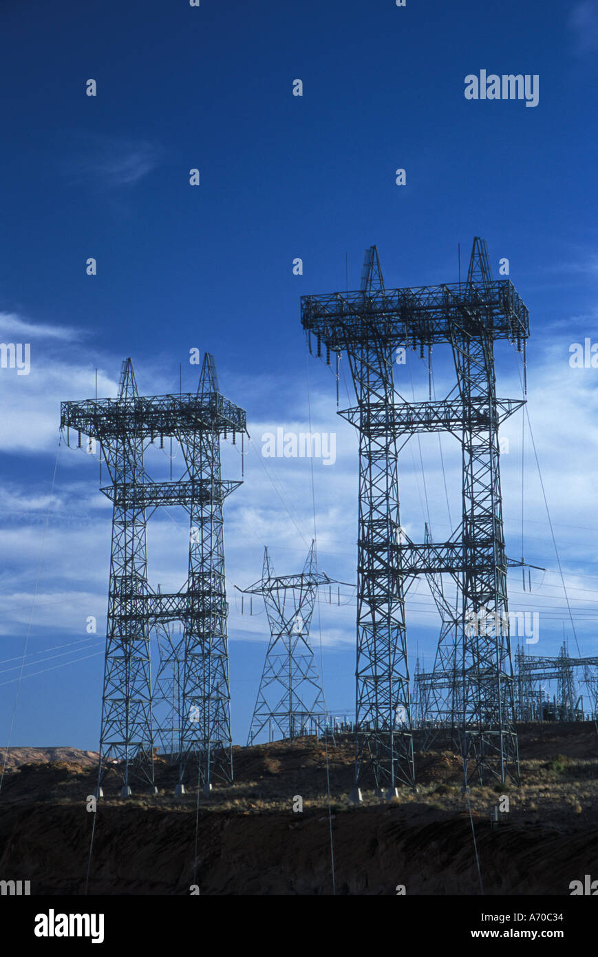 Pylons at Glen Canyon Dam Arizona USA Stock Photo - Alamy
