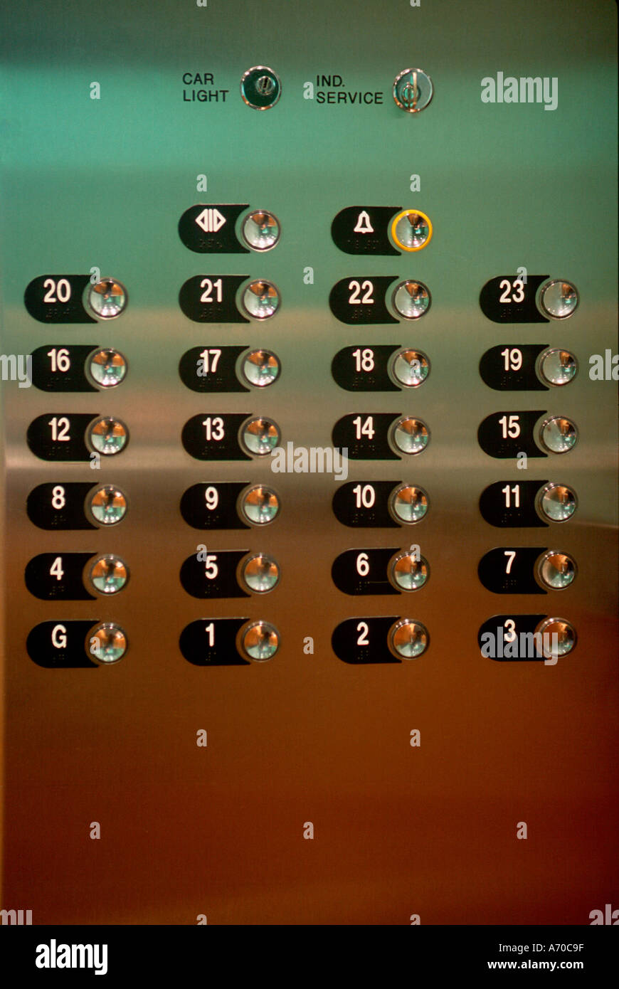 Control Panel in Lift Stock Photo - Alamy