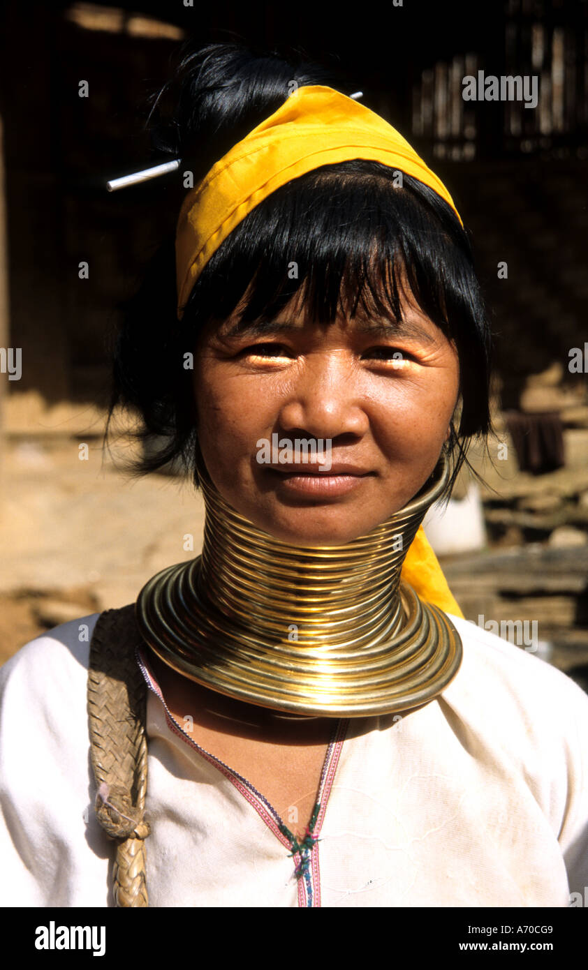 Padong Longneck Thailand Burmese refugee Necklace Stock Photo - Alamy