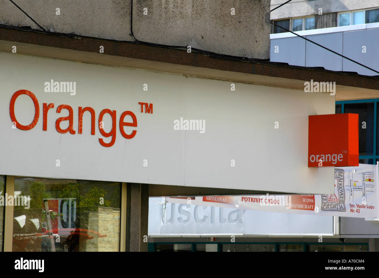Romanian mobile phone provider Orange Stock Photo - Alamy