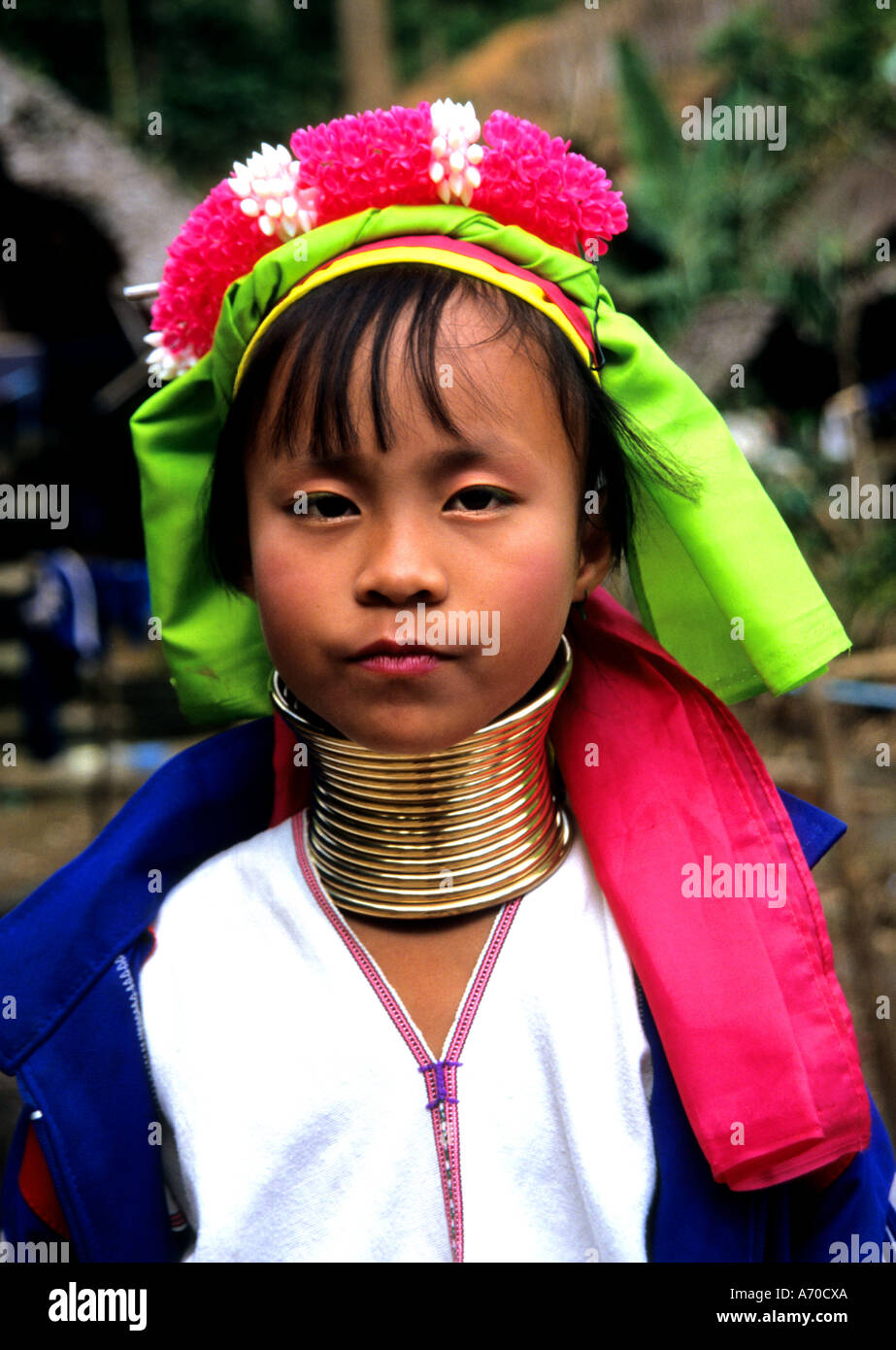 Padong Longneck Thailand Burmese refugee Necklace Stock Photo - Alamy