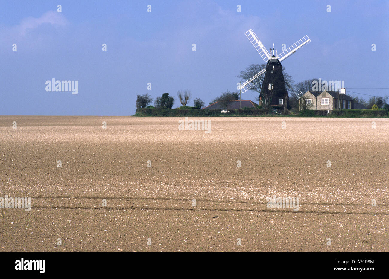Windmill in field, Kent, England Stock Photo - Alamy