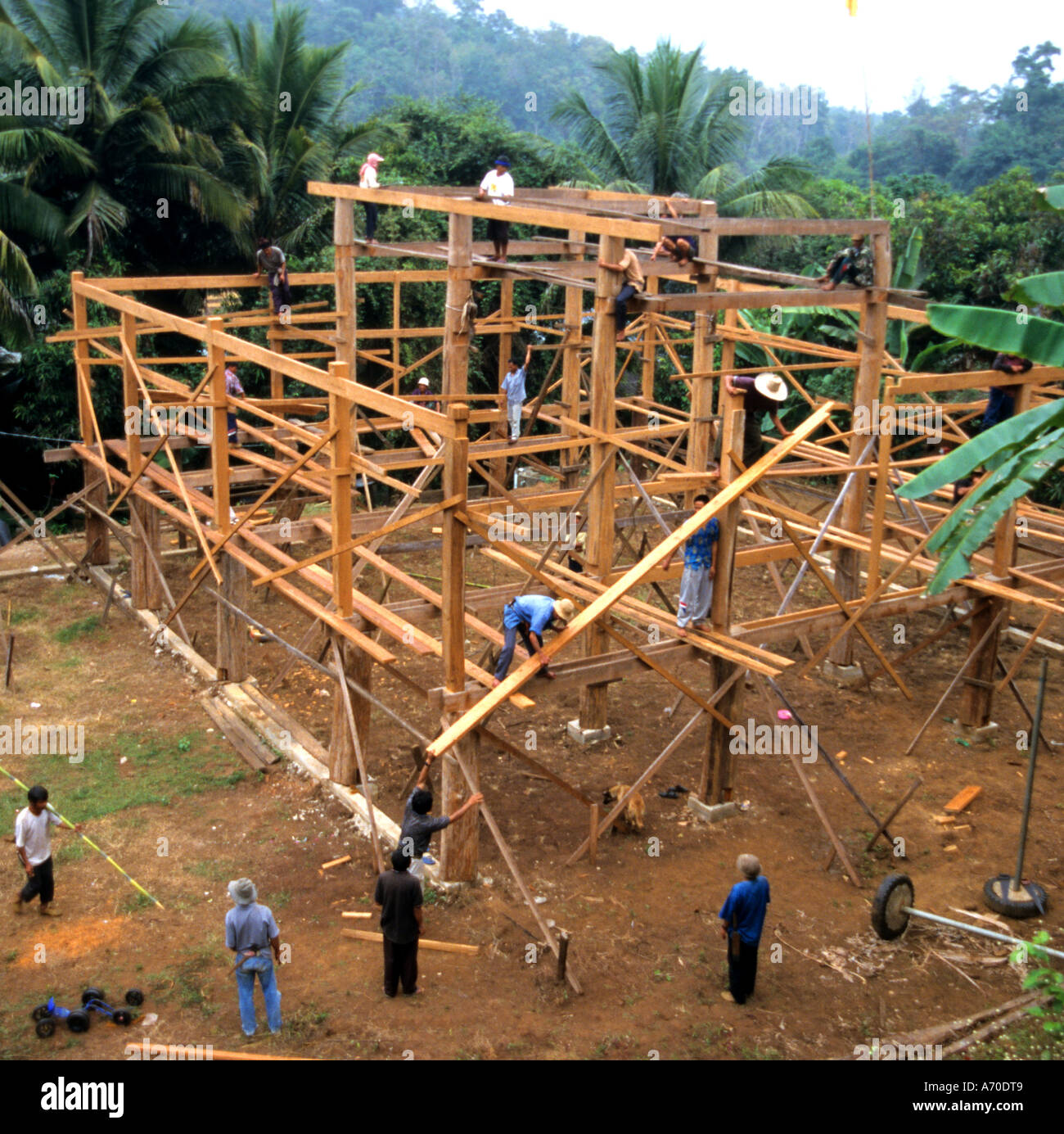 Thailand Thai House Farm Building construction Stock Photo - Alamy