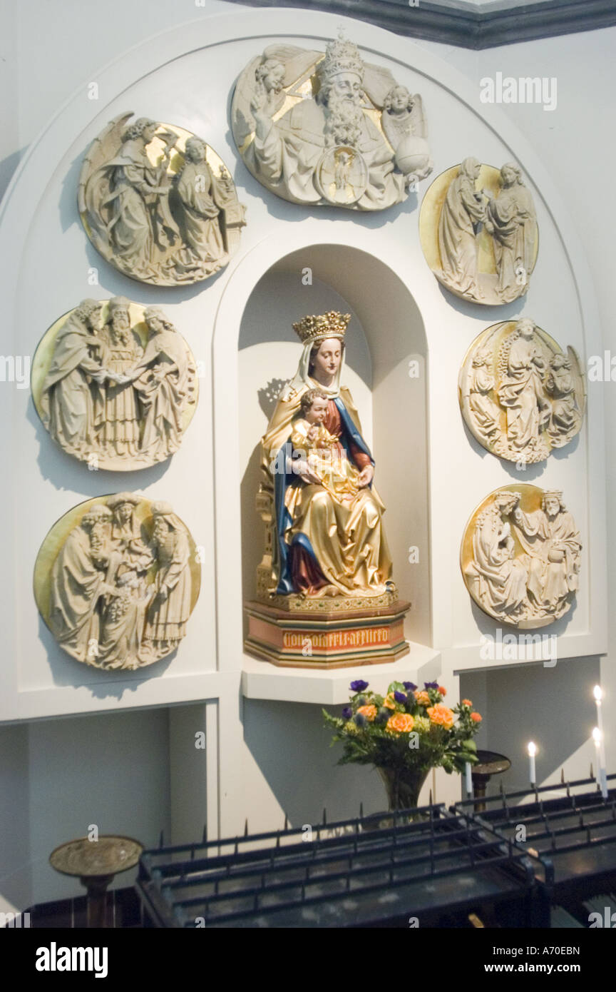 Virgin Mary altar with Child Jesus statue in St Catherine Church, Sint ...