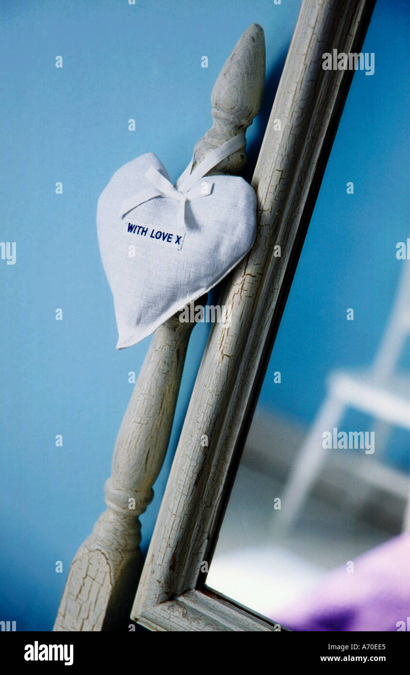 Lavender sachet on mirror Stock Photo - Alamy