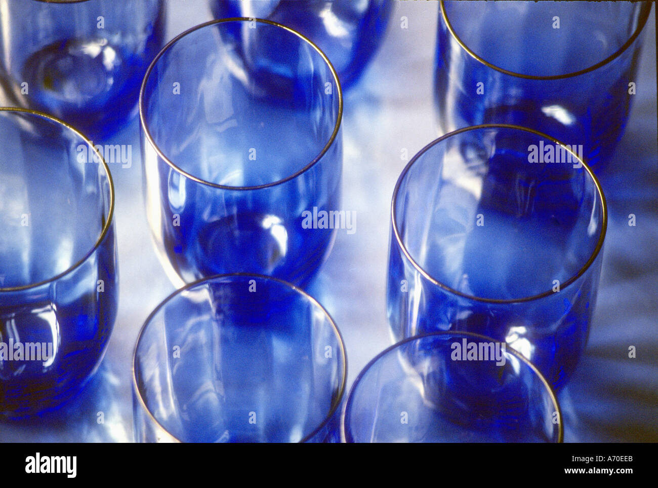 Collection of blue glasses Stock Photo - Alamy