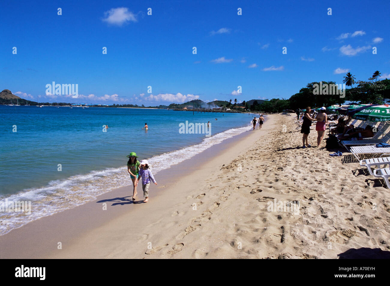 Reduit Beach at Rodney Bay St Lucia Windward Islands West Indies ...