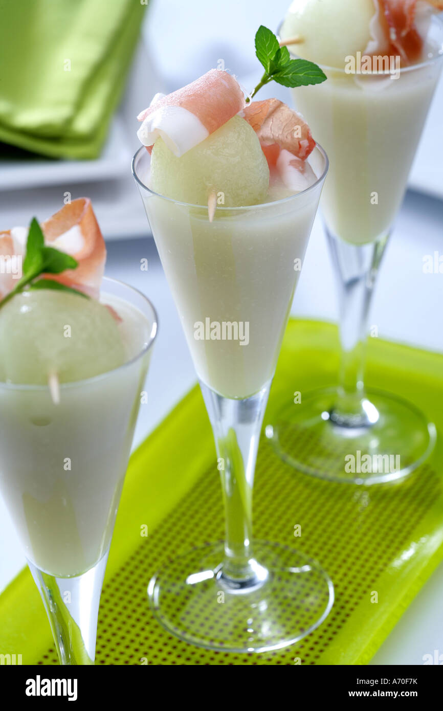 Melon cream with cred ham hi-res stock photography and images - Alamy