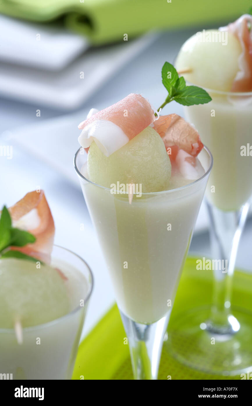Melon cream with cred ham hi-res stock photography and images - Alamy