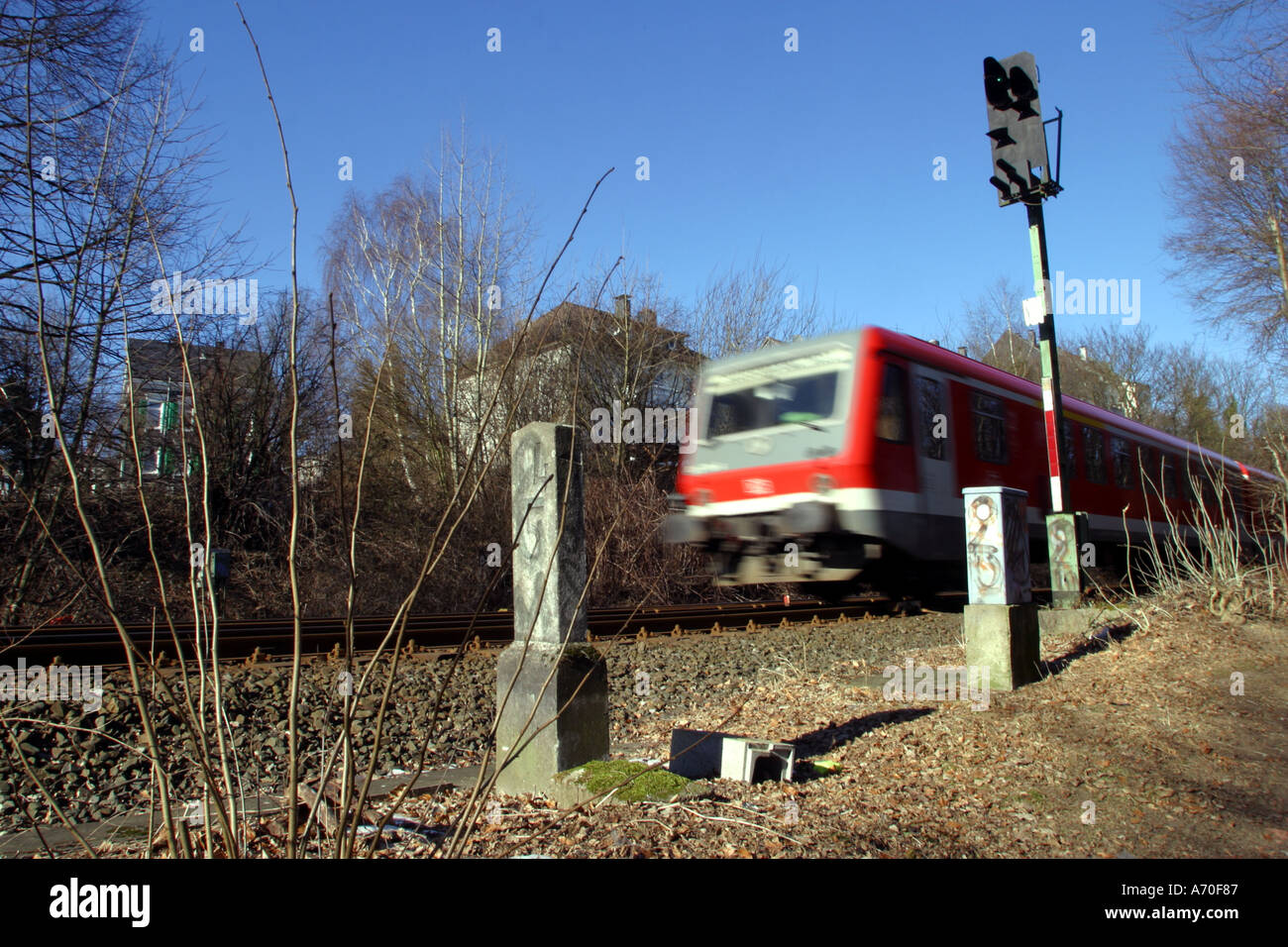 Regional train in Germany in rural setting Stock Photo - Alamy