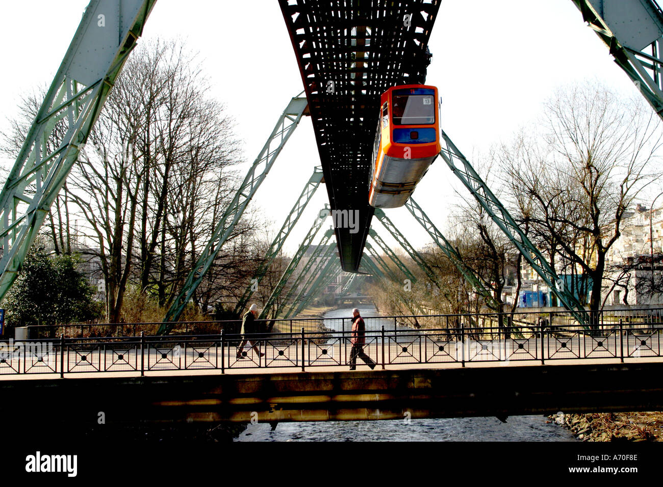 Schwebebahn suspension monorail In Wuppertal, North Rhine-Westphalia ...