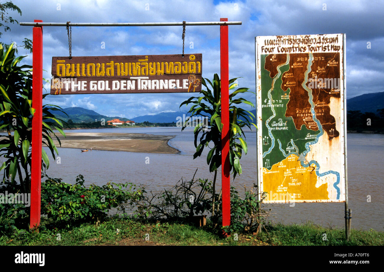 Golden triangle Thailand Thai drugs opium river Stock Photo - Alamy