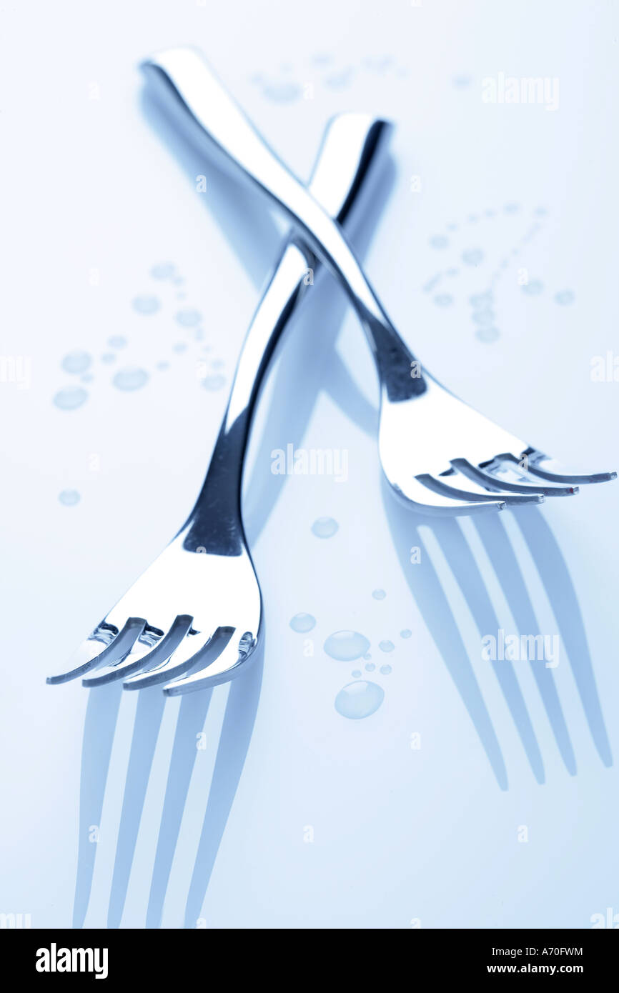 Still life of two forks Stock Photo - Alamy