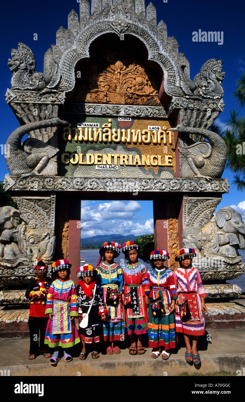 Golden triangle Thailand Young Girls folklore girl Stock Photo - Alamy
