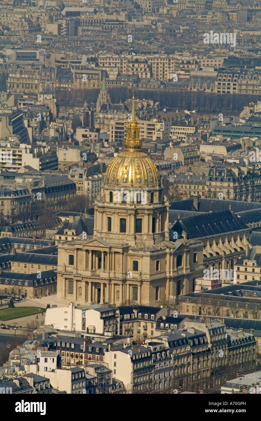 View of the Invalides Hospital Building and the city of Paris from the ...