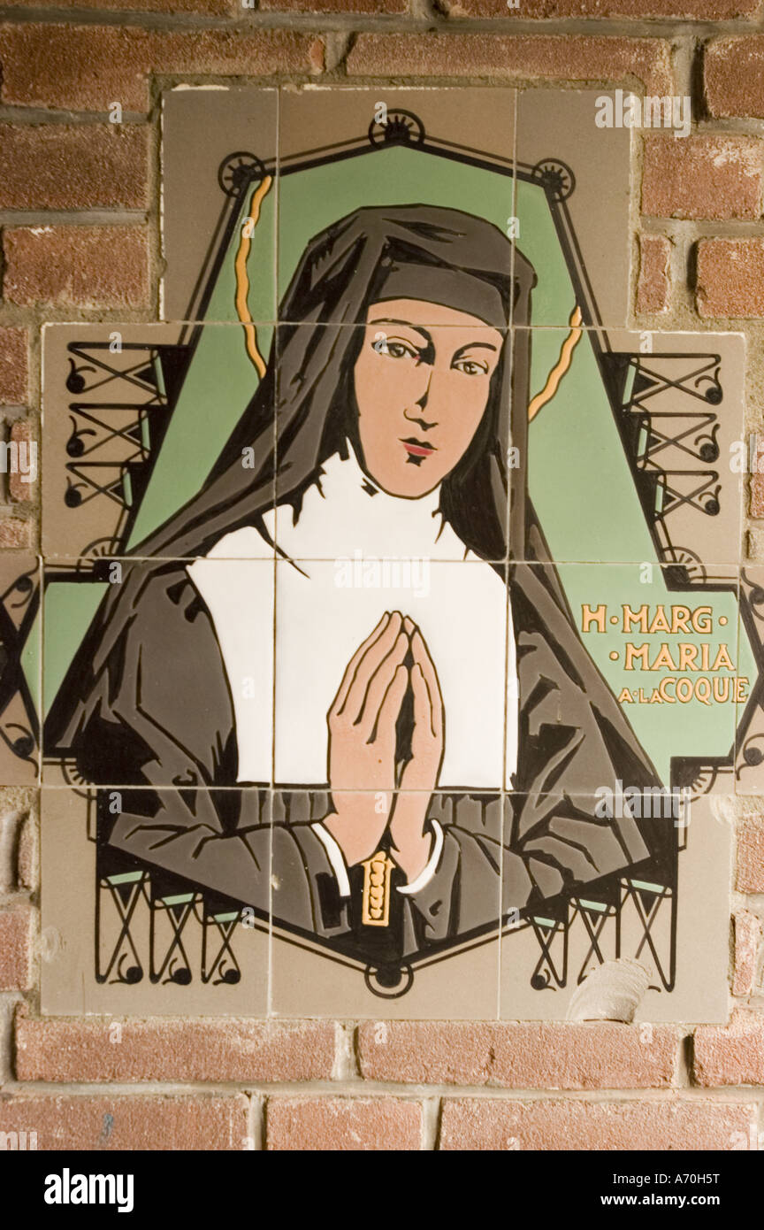 Tiled bass relief of Roman Catholic nun Maria Coque Edam North Holland ...