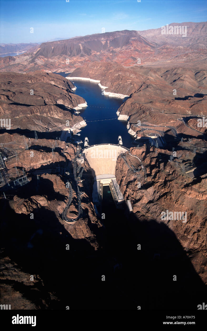 The Hoover Dam Lake Mead seen from the air Stock Photo - Alamy