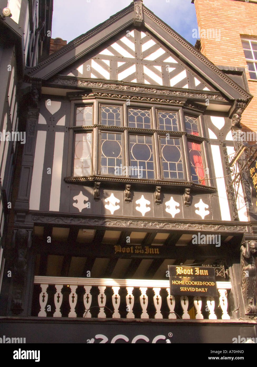 CHESTER CHESHIRE UK February The Boot Inn in The Rows - Medieval raised ...