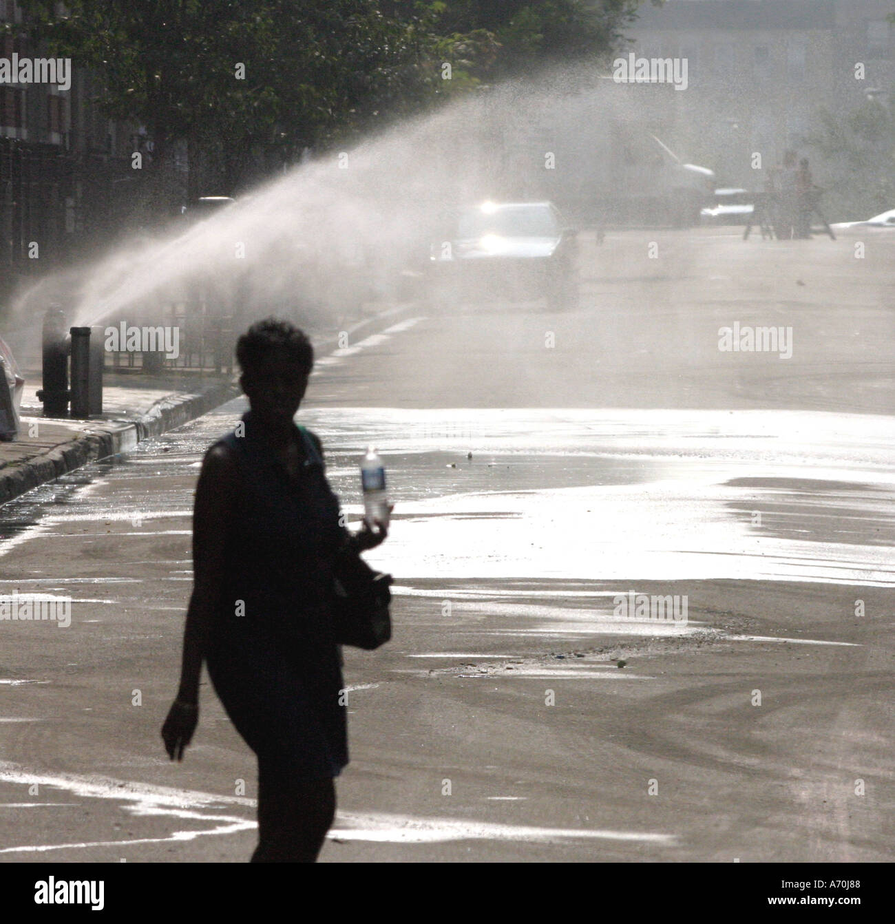 Waters of life Upper Manhattan hot spell Stock Photo - Alamy