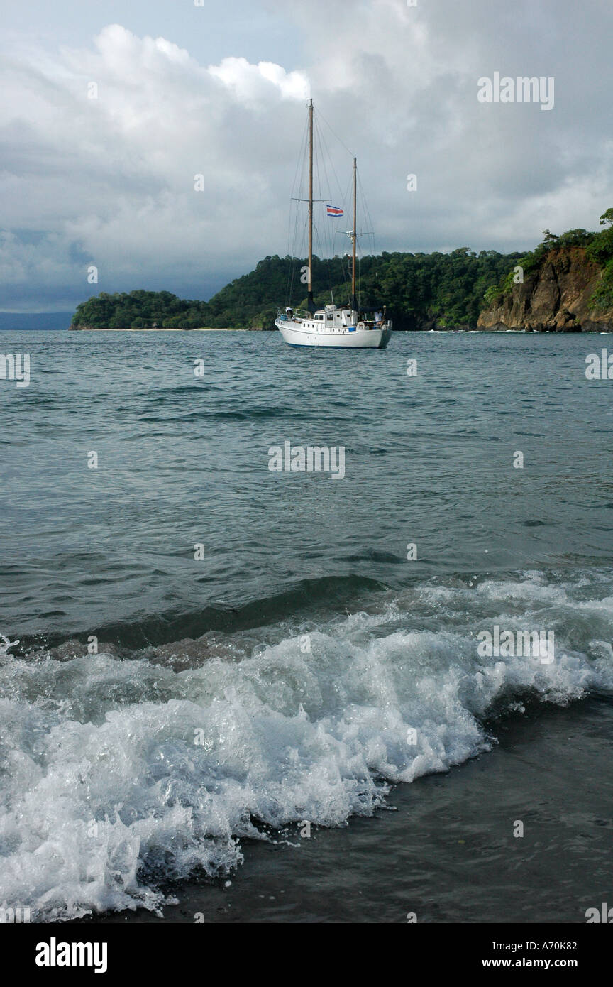 A sail boat at one of Costa Rica s many alcoves and beaches Stock Photo ...