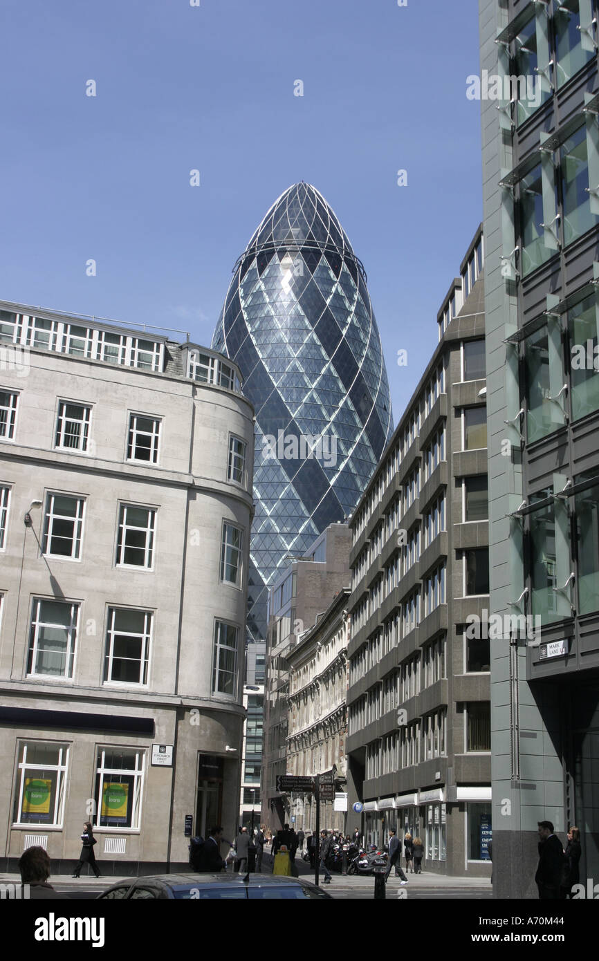 the gherkin building city of london uk 2005 Stock Photo - Alamy