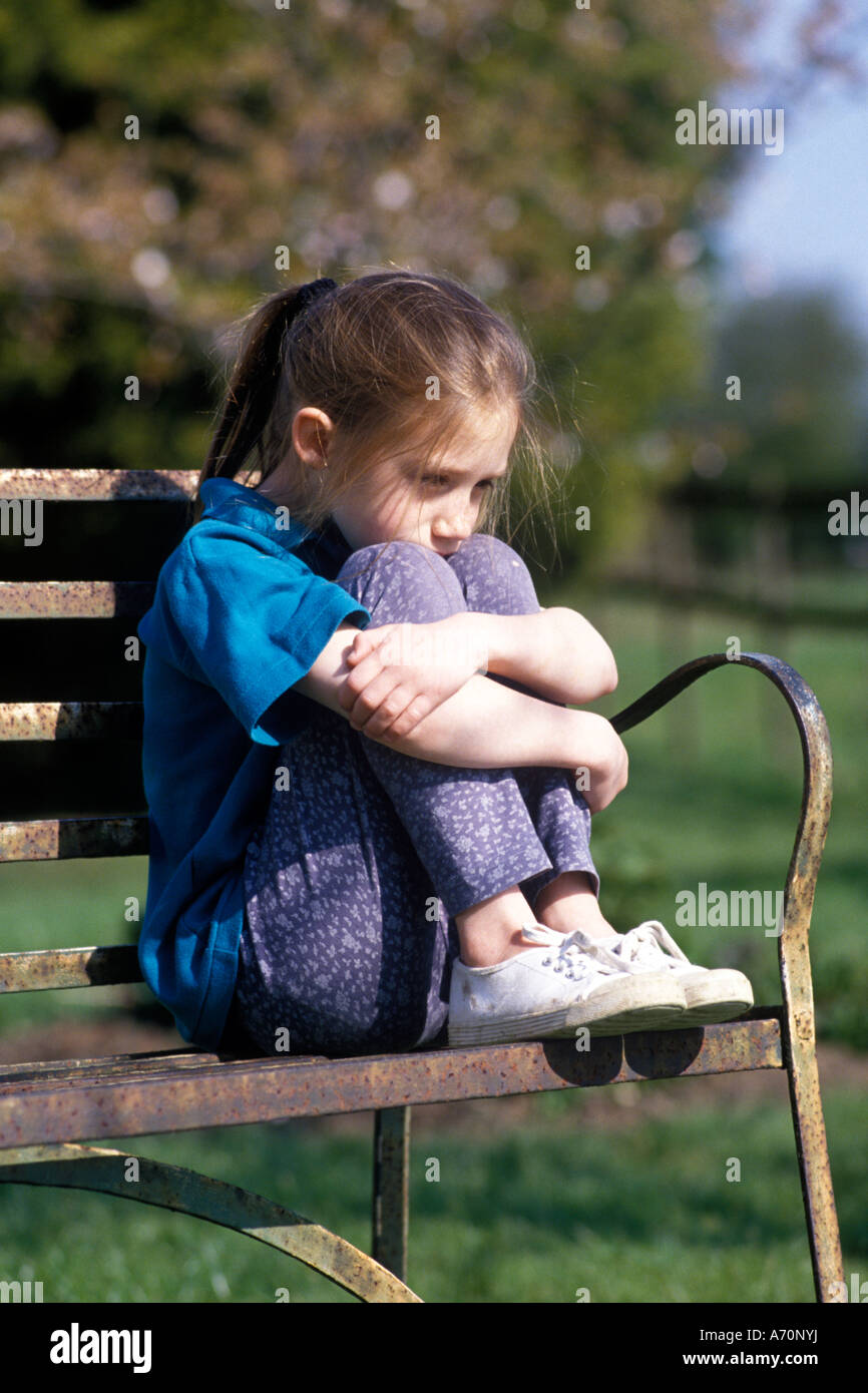 moody depressed child Stock Photo - Alamy