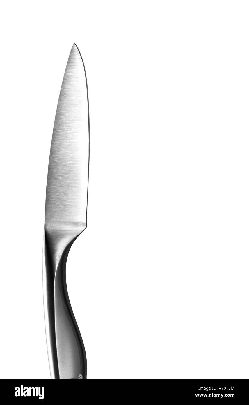 Chef knife white background Black and White Stock Photos & Images - Alamy
