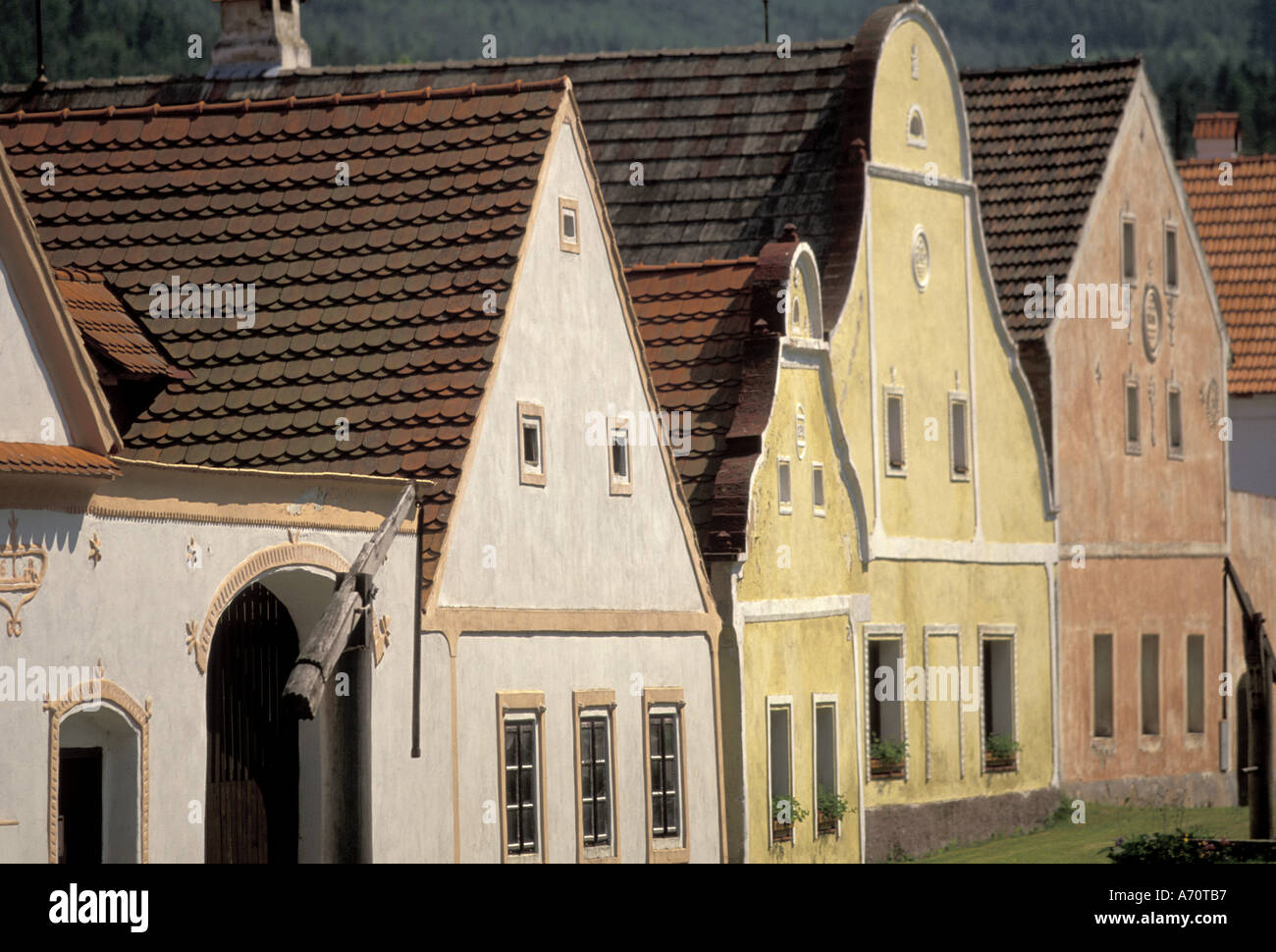 Europe, Czech Republic, South Bohemia, Holasovice 19th C. "Folk Baroque ...