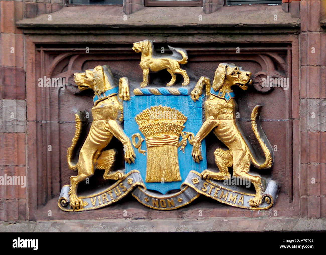 Coat of Arms on old building in Chester UK Stock Photo - Alamy