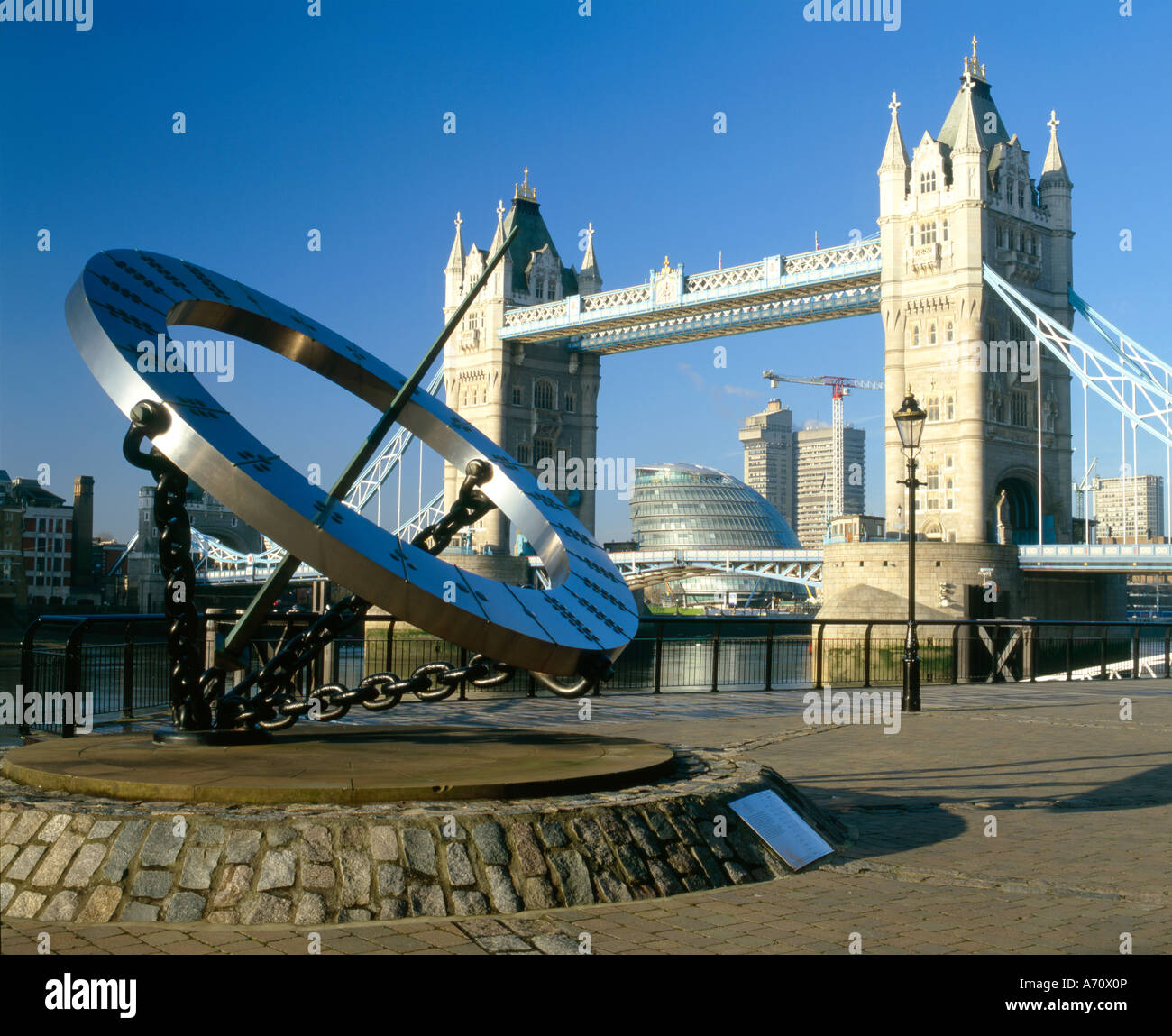 Tower Bridge and sundial London Stock Photo - Alamy