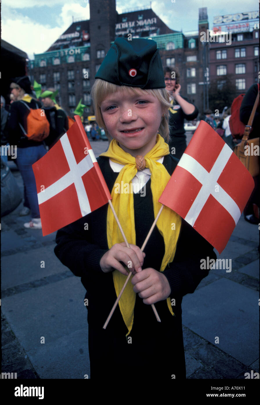 DENMARK, Copenhagen Patriotic Girl Scout Stock Photo - Alamy