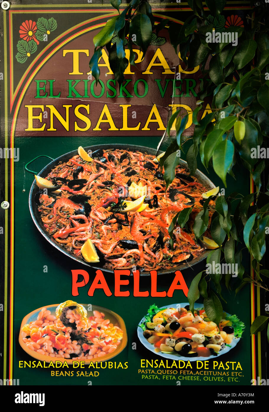 Spanish restaurant menu hi-res stock photography and images - Alamy