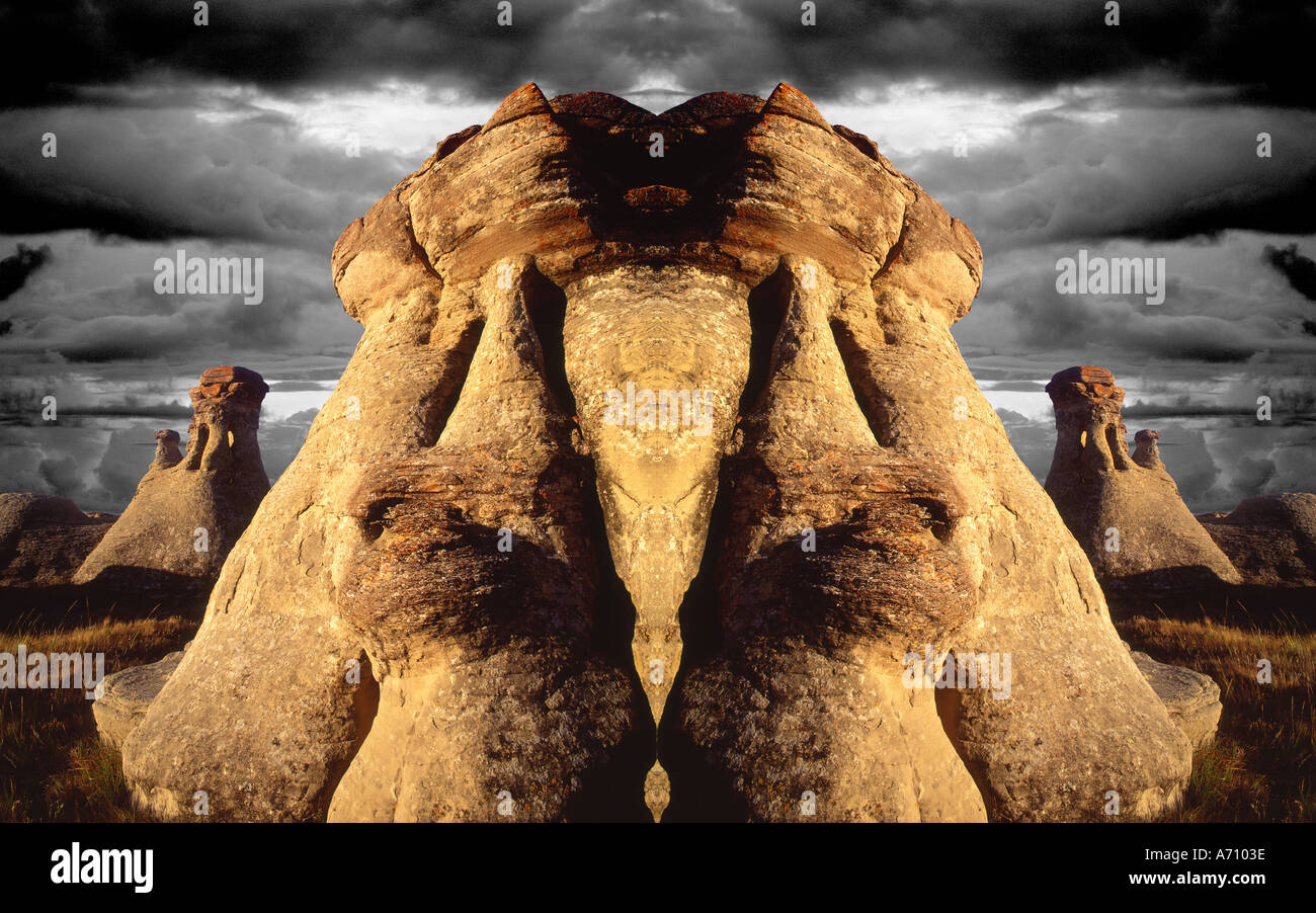 Mirrored landscape, Montana Stock Photo - Alamy