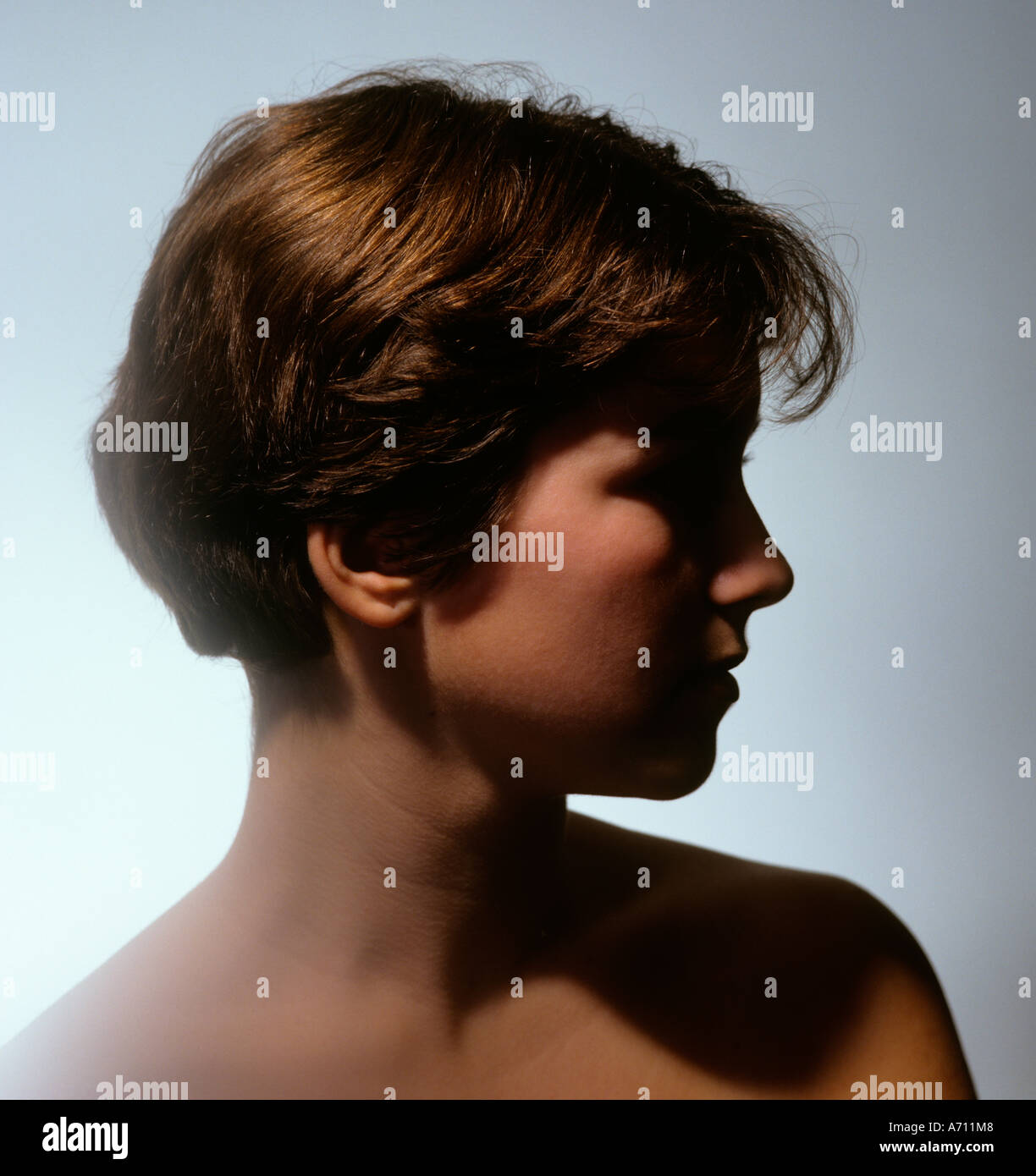 People profile of adolescent girl Stock Photo - Alamy
