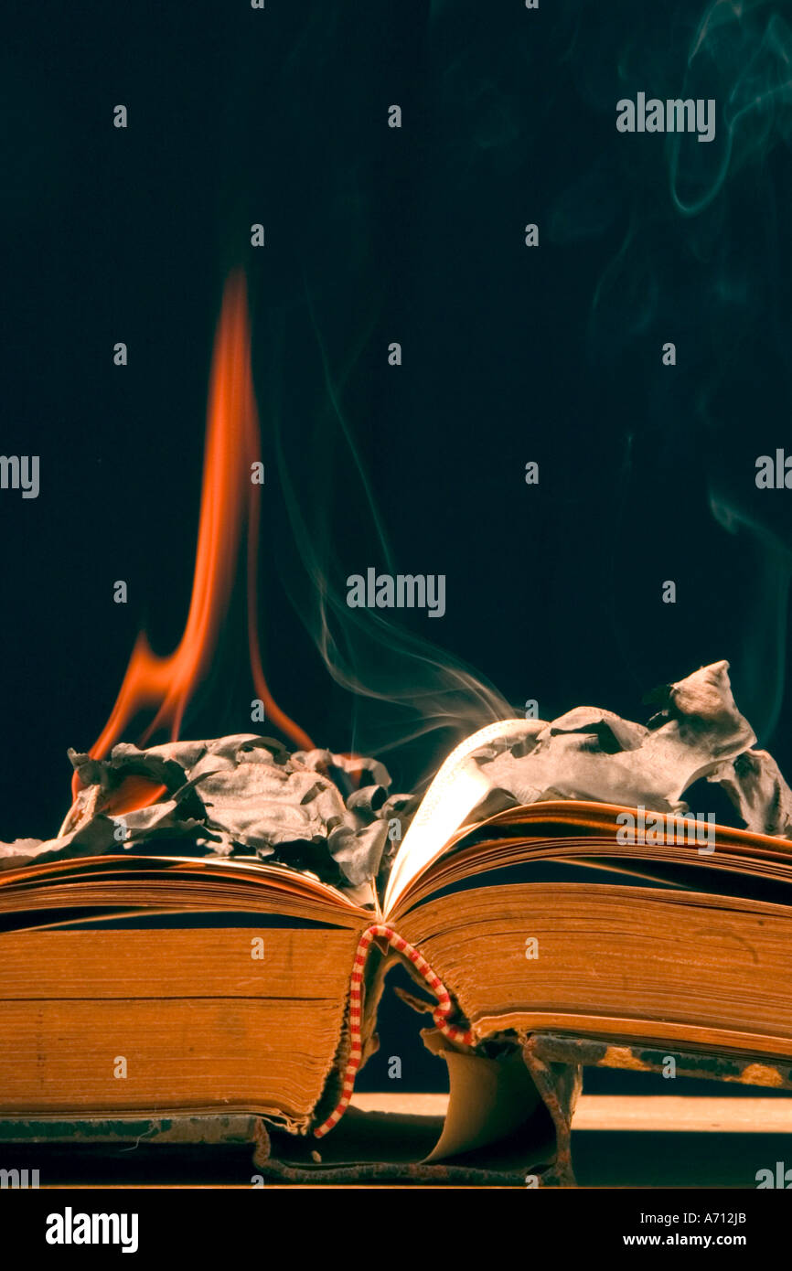 Book burning hi-res stock photography and images - Alamy