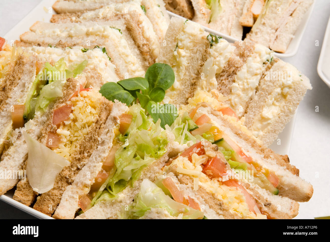 food plate of mixed sandwiches Stock Photo - Alamy